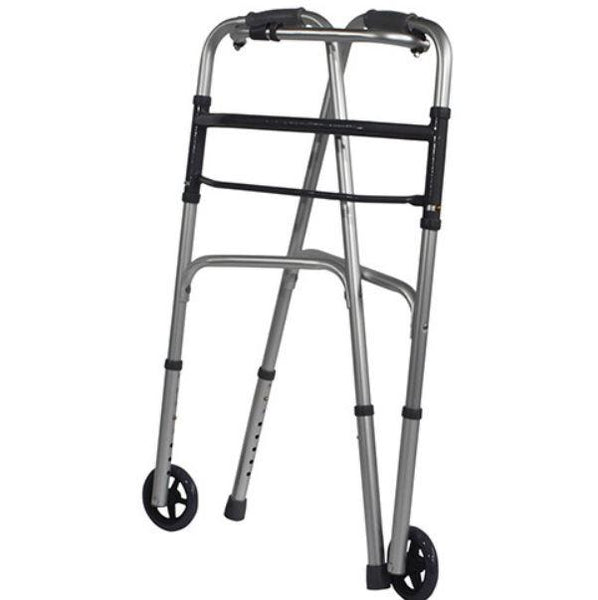 Lightweight Aluminium Folding Walking Frame with Wheels by Aidapt ...